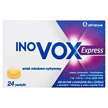 Inovox Express 2 mg + 0,6 mg +1,2 mg Pastylki twarde, Smak miodowo ...