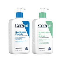 CeraVe Zestaw Oczyszczający żel do mycia 473ml + Nawilżająca emulsja 473ml
